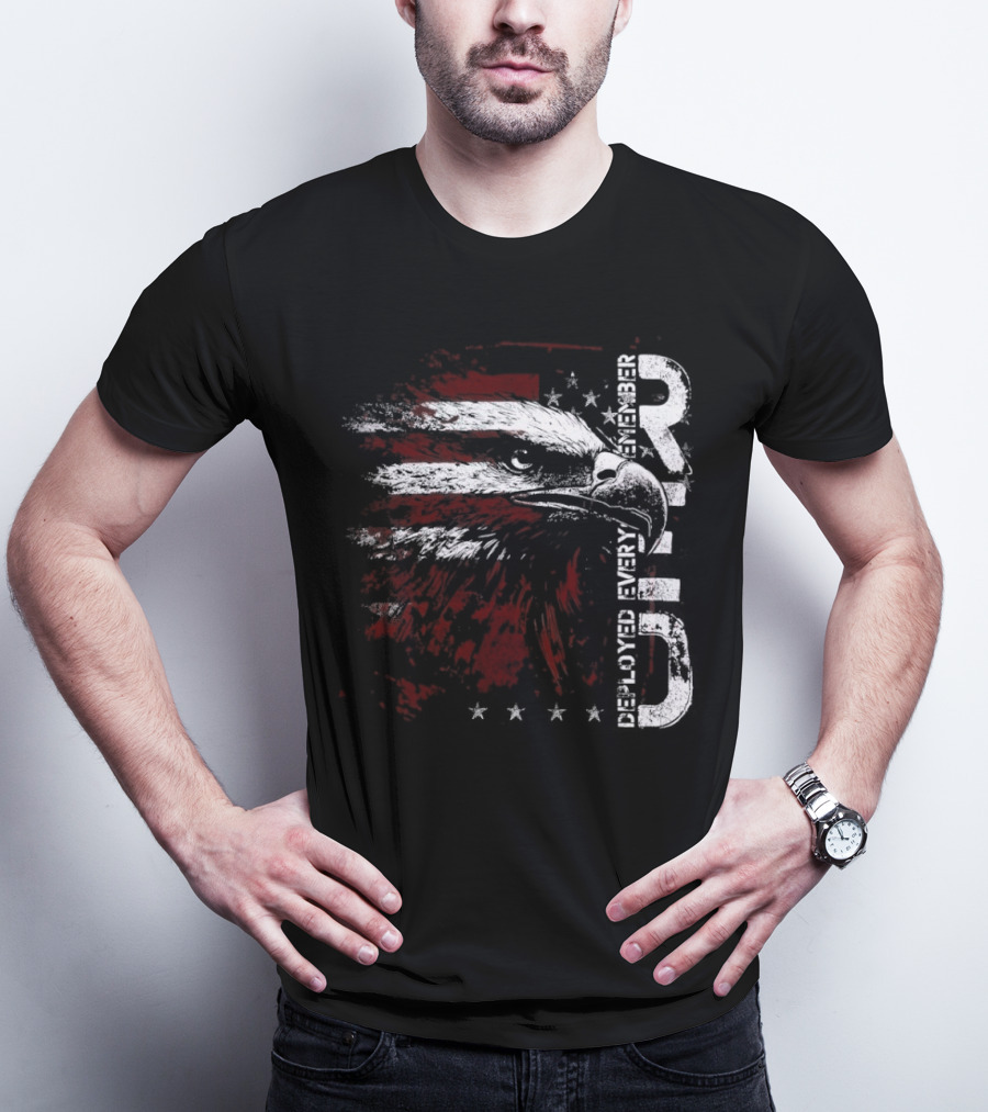 R.E.D. Eagle Deployed Remember Every Friday Honor Veteran Patriot America T-Shirt