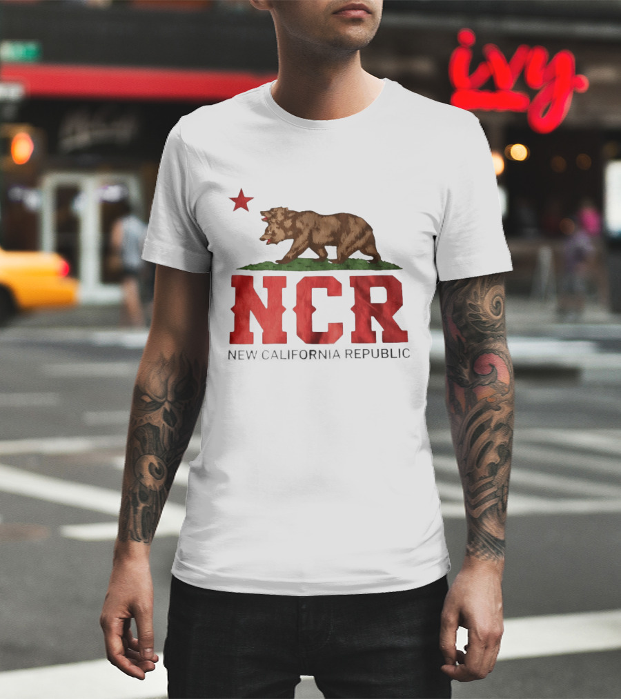 Fallout NCR Bear New California Republic Flag T-Shirt