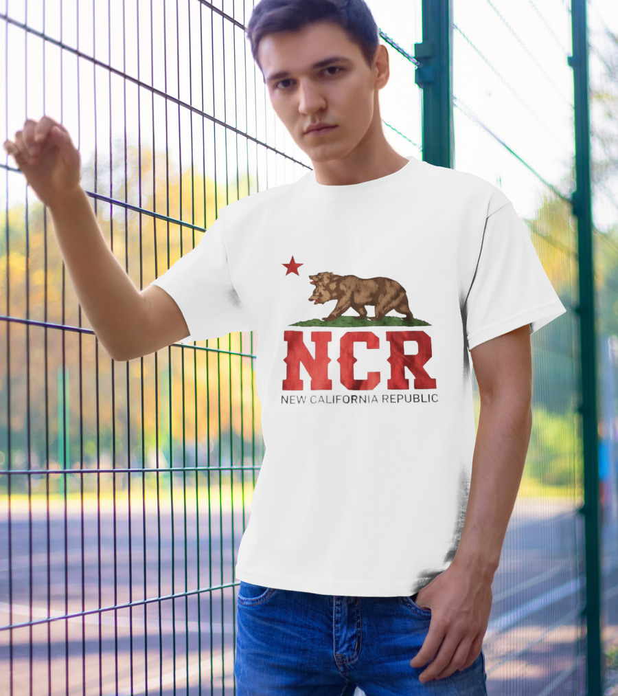Fallout NCR Bear New California Republic Flag T-Shirt
