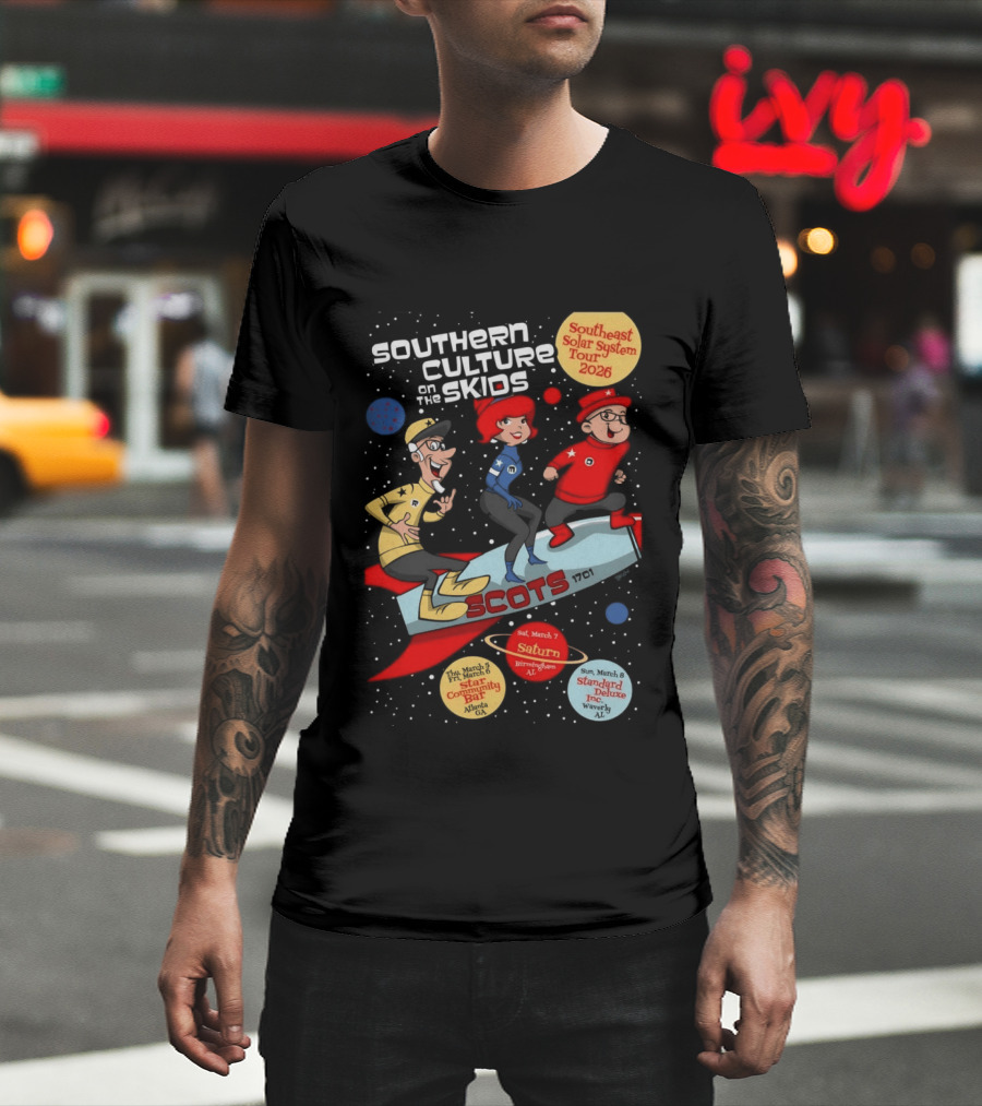 Southern Culture On The Skids Southeast Solar System Tour 2026 Saturn Birmingham AL Star Community Bar Standard Deluxe Inc T-Shirt