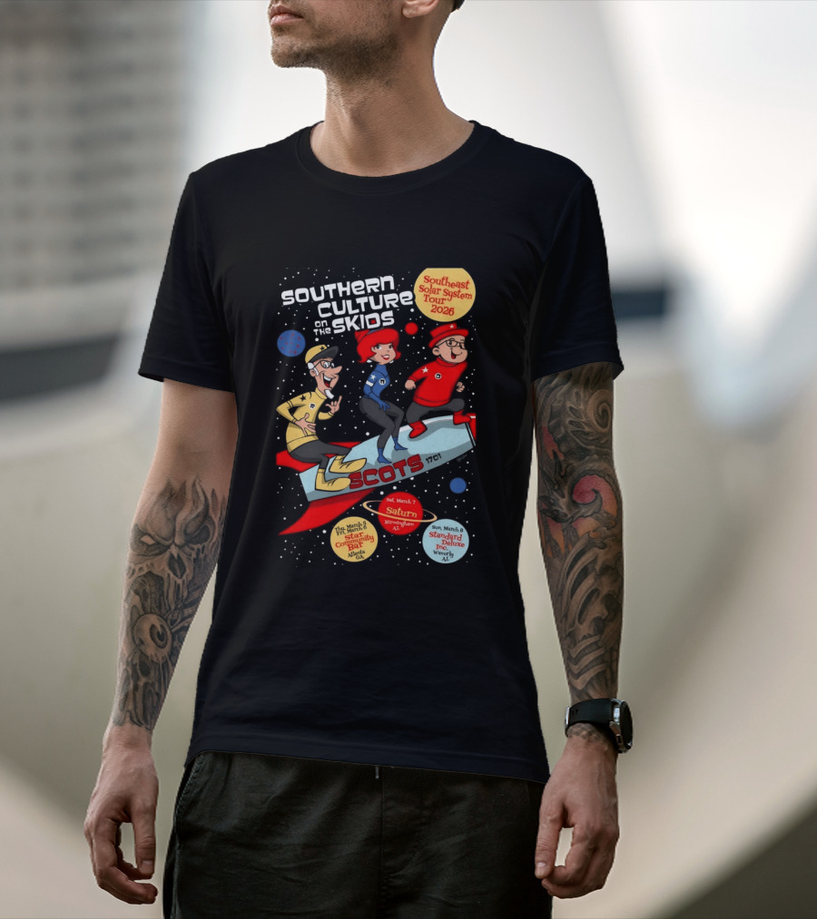Southern Culture On The Skids Southeast Solar System Tour 2026 Saturn Birmingham AL Star Community Bar Standard Deluxe Inc T-Shirt