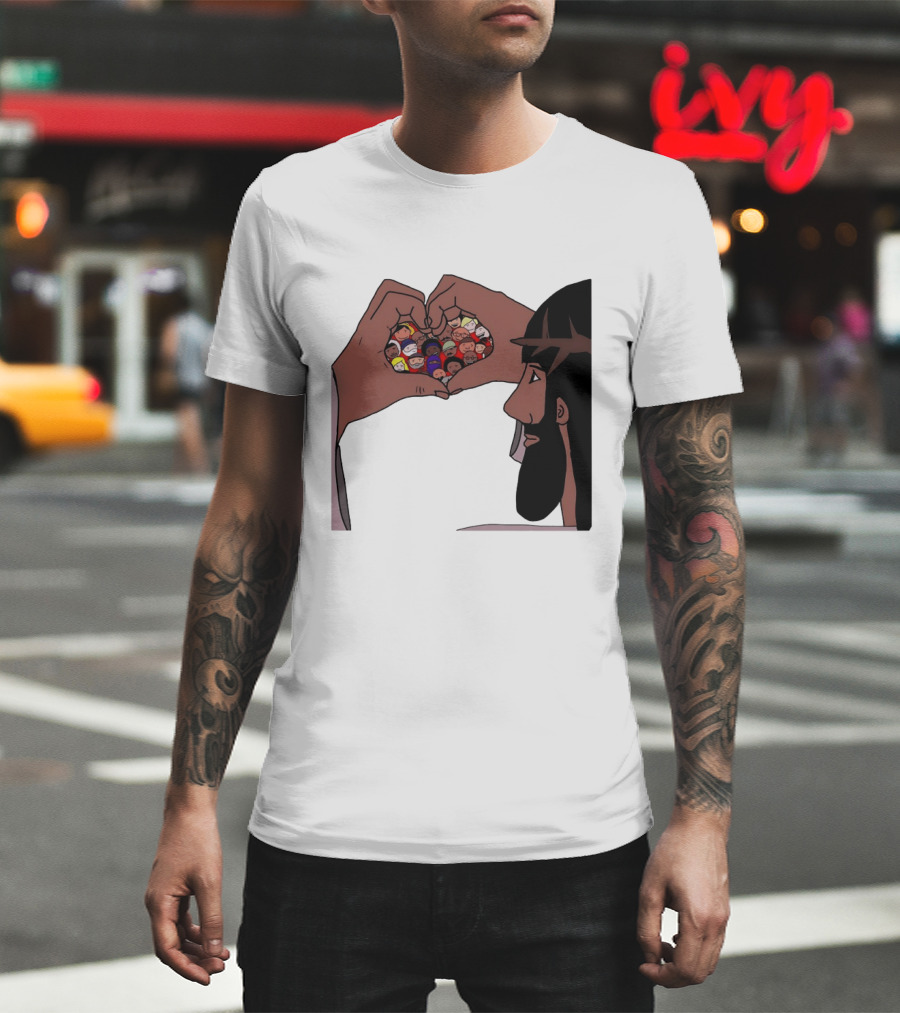 Jesus Love Includes Everyone Heart Hands Diversity Faces T-Shirt