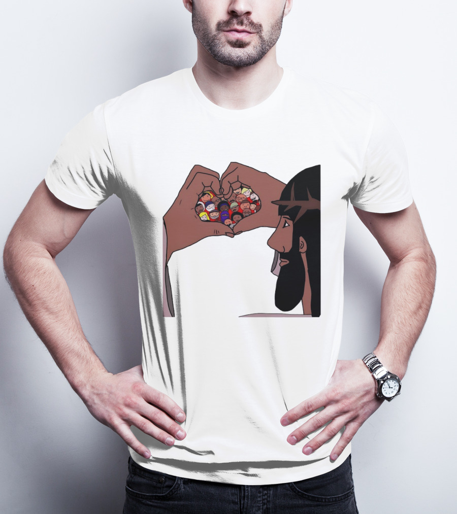 Jesus Love Includes Everyone Heart Hands Diversity Faces T-Shirt