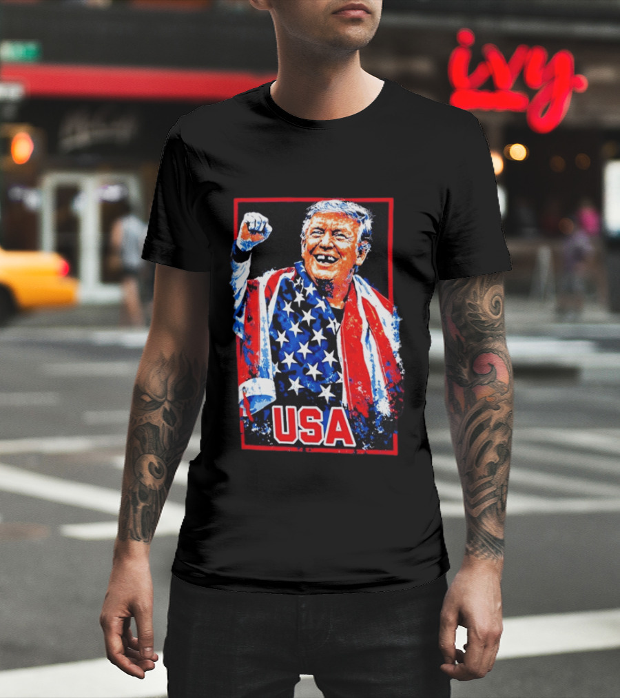 Team USA Hockey Trump USA Patriotic Flag T-Shirt