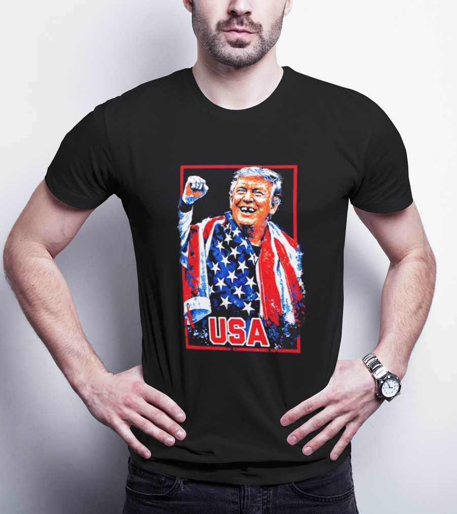 Team USA Hockey Trump USA Patriotic Flag T-Shirt