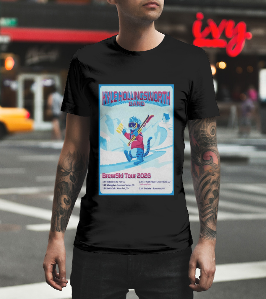 Kyle Hollingsworth Band Brewski Tour 2026 Vail Steamboat Springs Winter Park Crested Butte Buena Vista T-Shirt