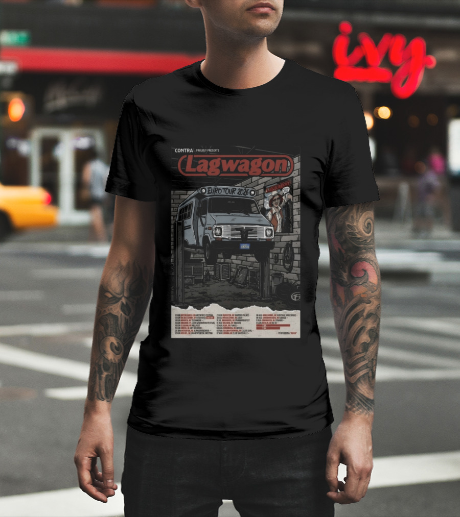 Lagwagon Euro Tour 2026 Contra Presents Europe Dates T-Shirt