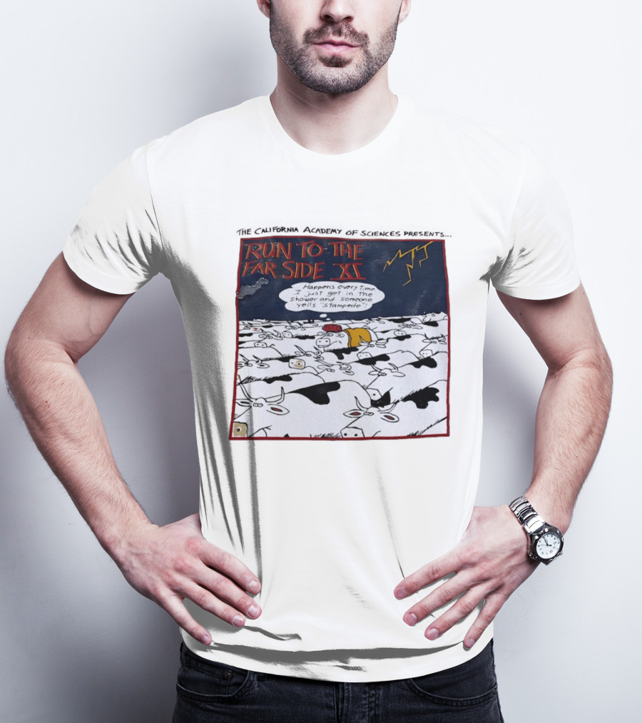 Run To The Far Side XI California Academy Of Sciences Stampede Scene T-Shirt