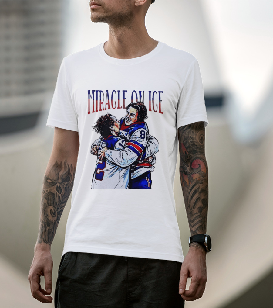Miracle On ICE Jack Hughes Quinn Hughes USA Olympic Hockey Hug T-Shirt