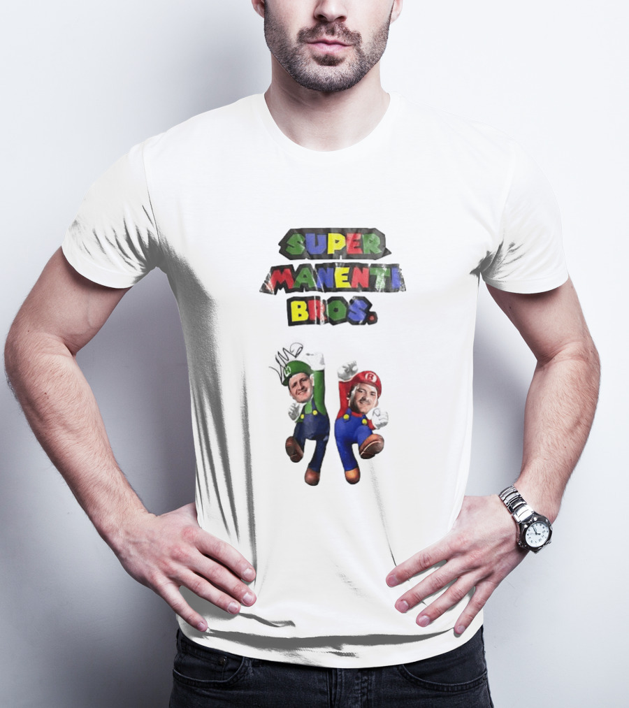 Super Manenti Bros Retro Gaming Adventure T-Shirt
