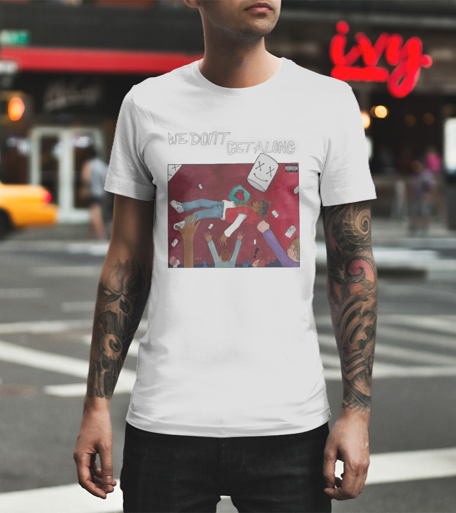 JuiceWrld 9 9 9 X Marshmello We Don't Get Along Cover Art Explicit Content T-Shirt
