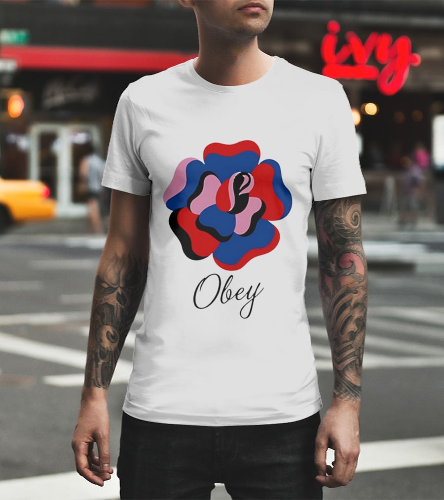 Obey Paper Rose Multi Color Artful Blossom T-Shirt
