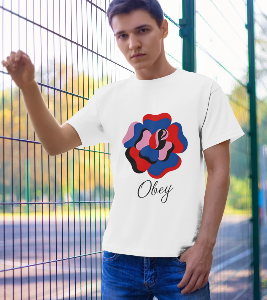 Obey Paper Rose Multi Color Artful Blossom T-Shirt