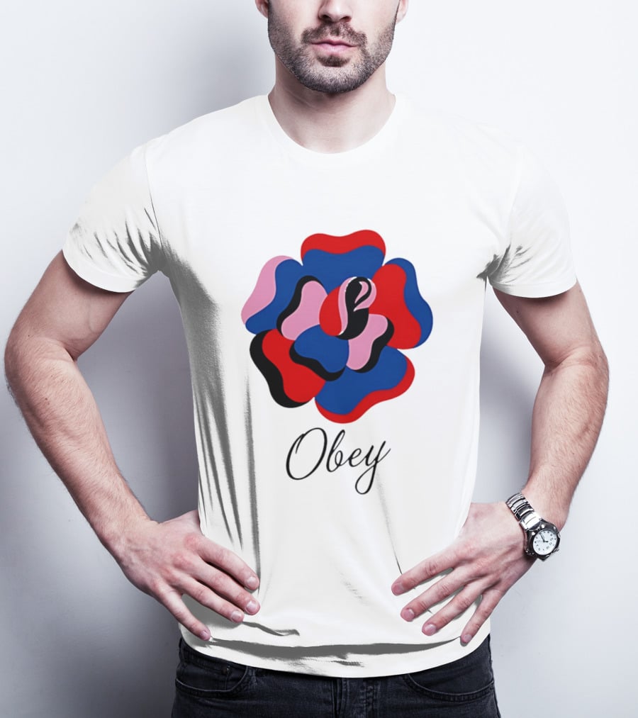 Obey Paper Rose Multi Color Artful Blossom T-Shirt