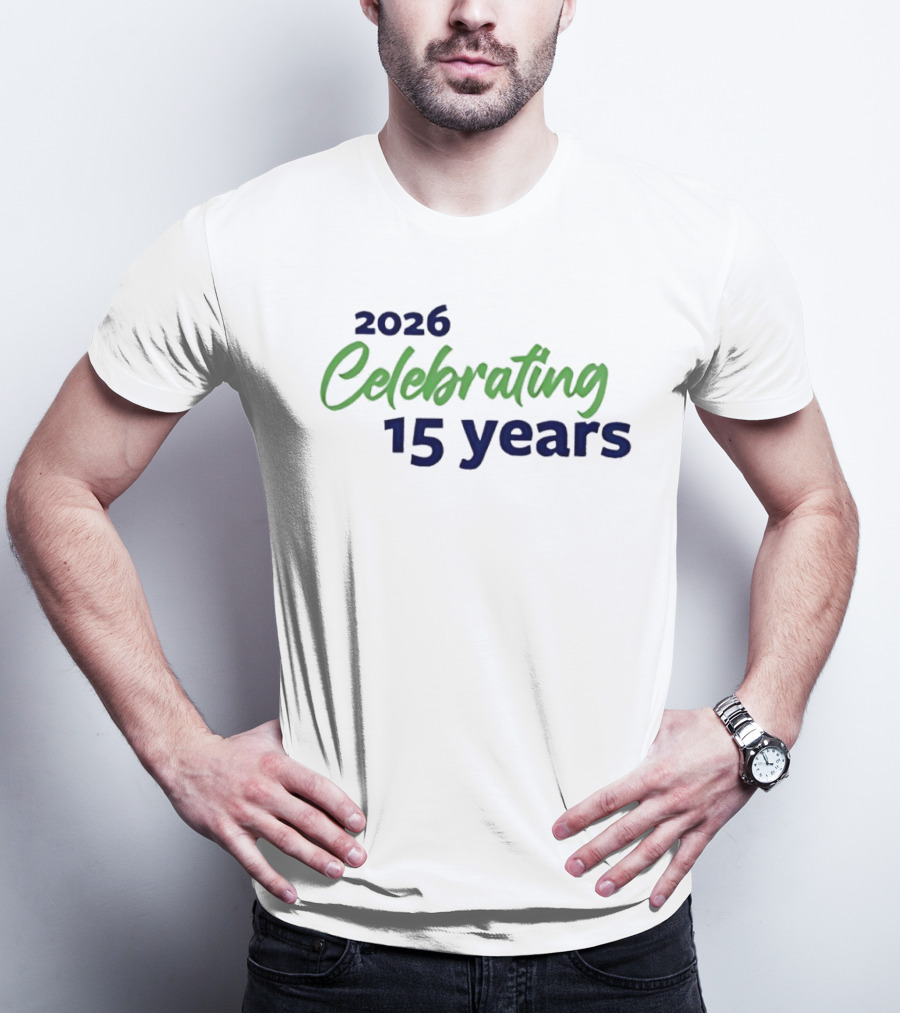 2026 Celebrating 15 Years Anniversary Celebration T-Shirt