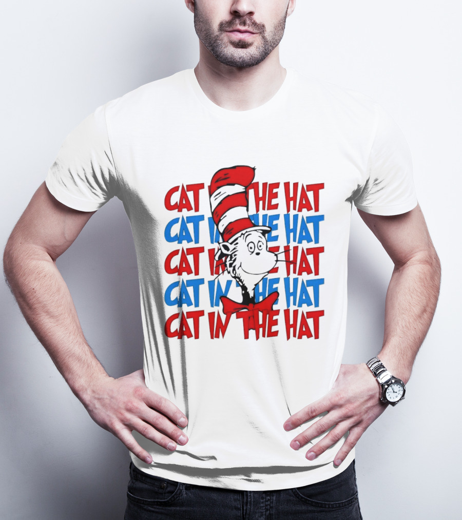 Cat In The Hat Dr. Seuss Red And Blue T-Shirt