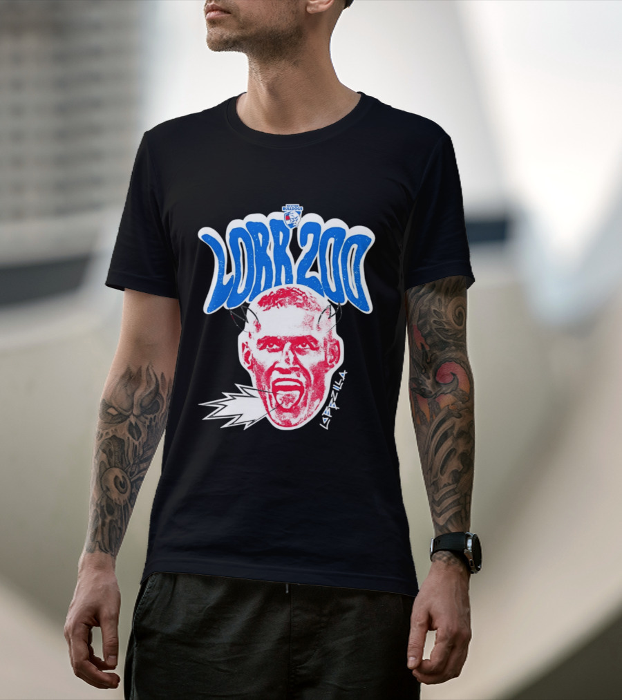 Western Bulldogs Lobb 200 Games Lobbzilla Big Head T-Shirt