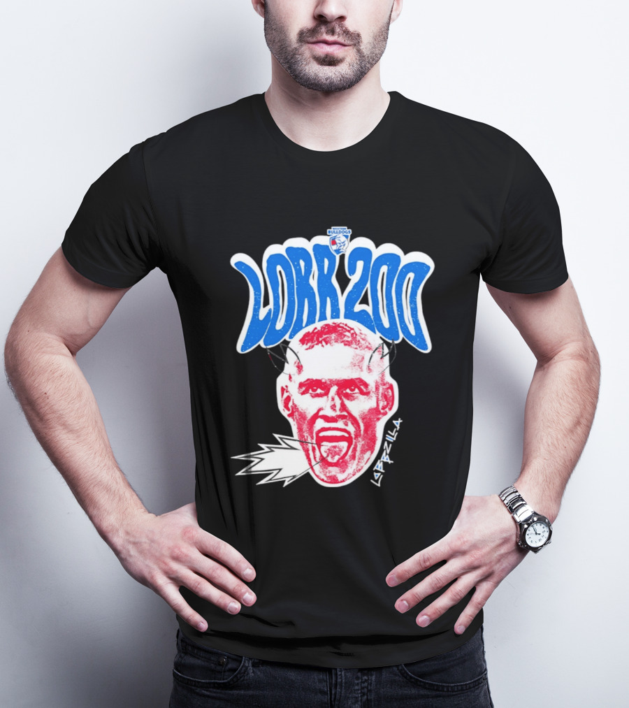 Western Bulldogs Lobb 200 Games Lobbzilla Big Head T-Shirt