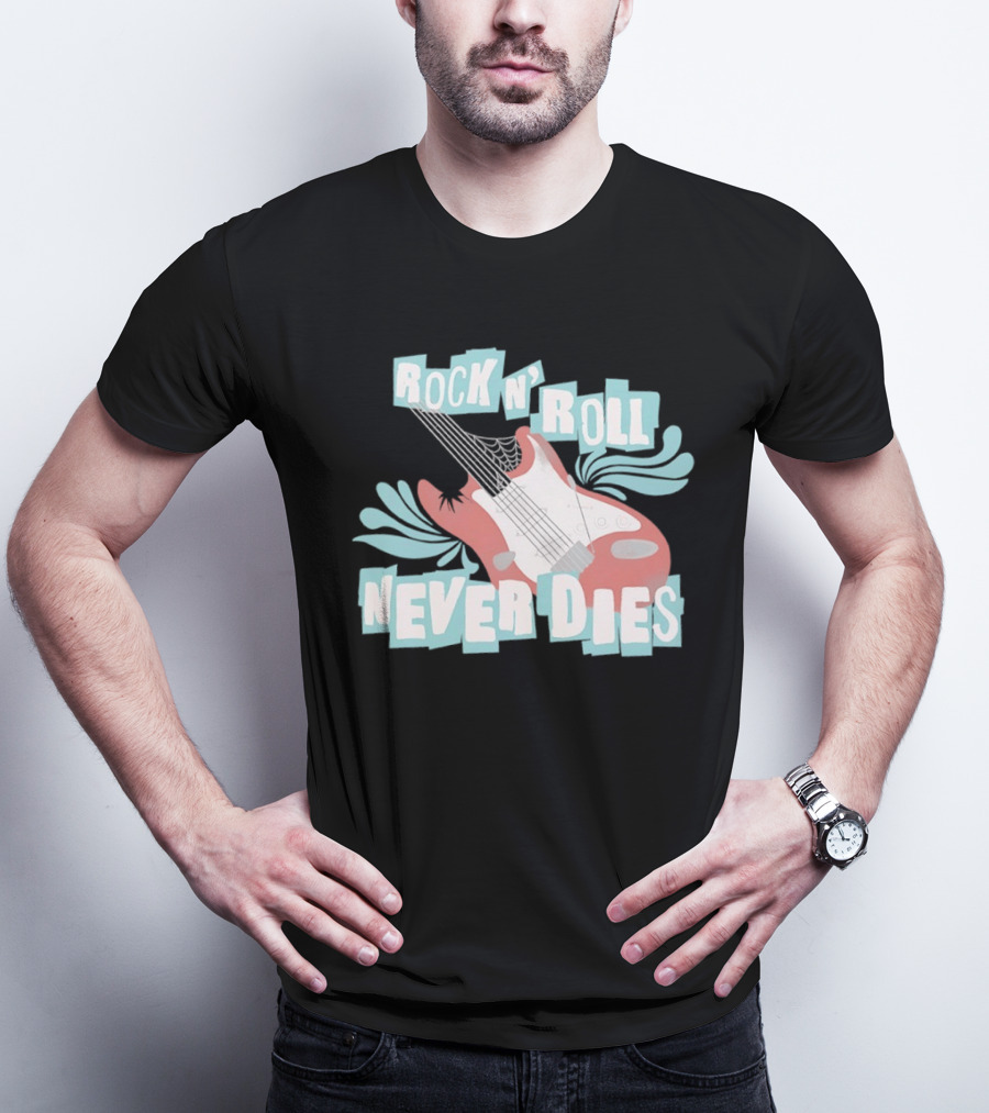Rock N' Roll Never Dies Electric Guitar T-Shirt