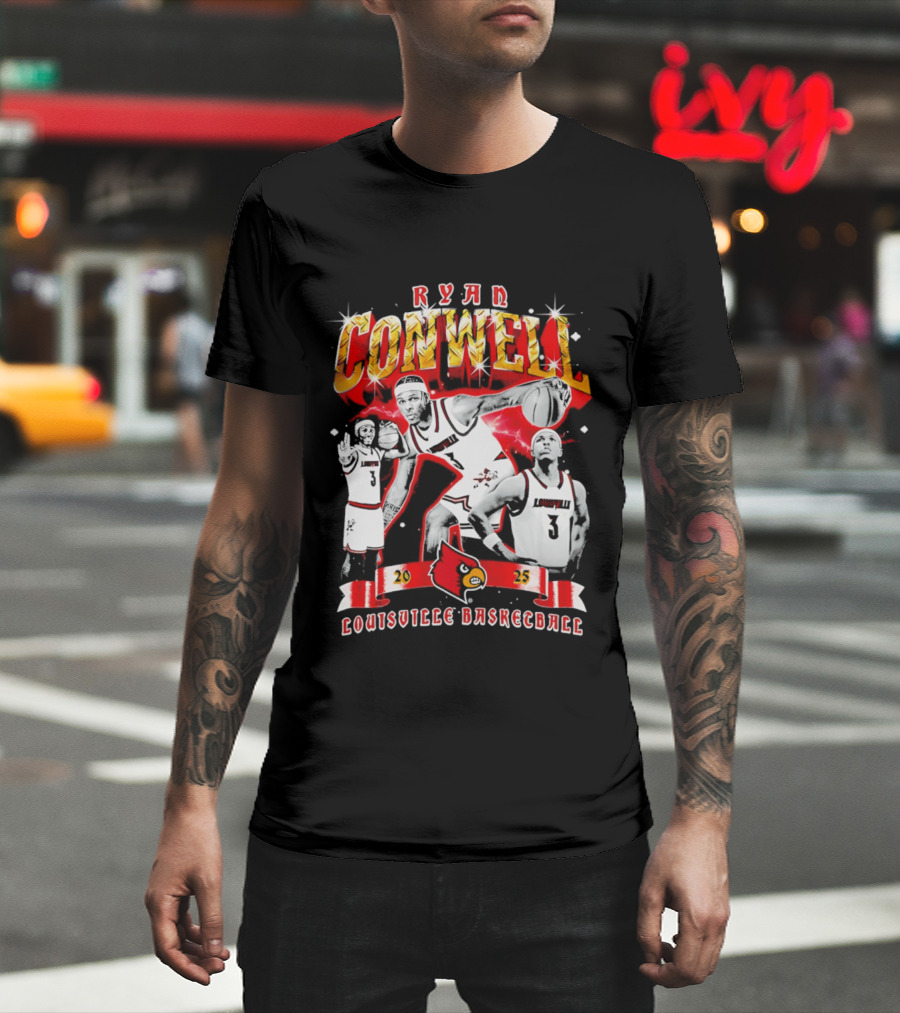 Ryan Conwell Louisville Basketball 2023 Cardinals 90s T-Shirt