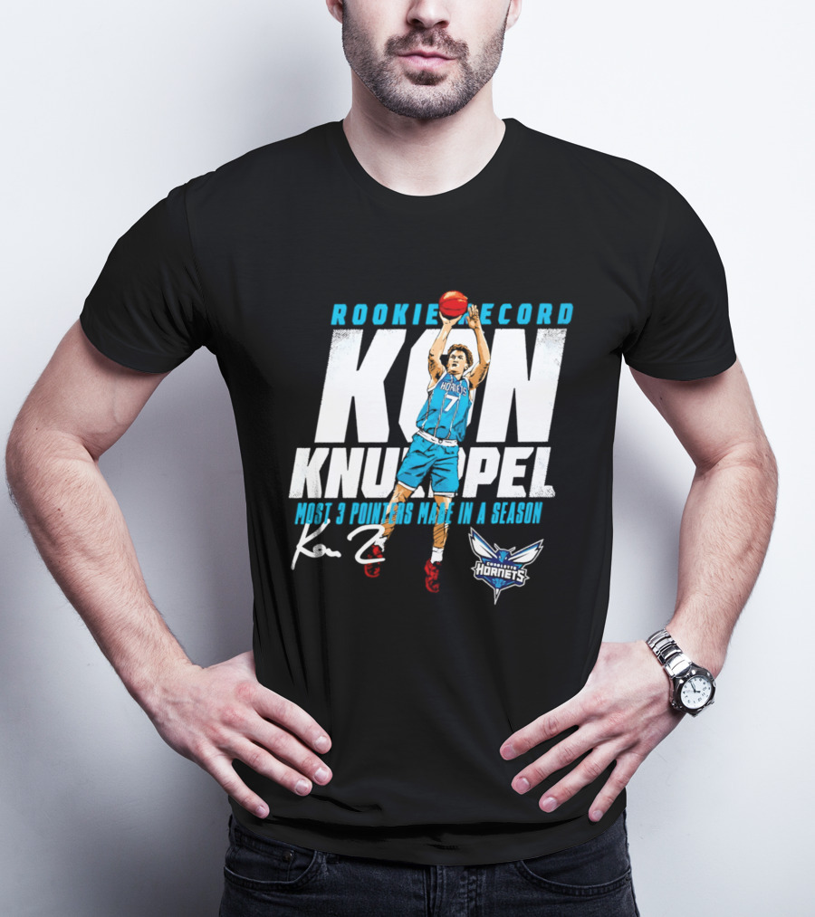 Kon Knueppel Charlotte Hornets Rookie Record Most 3 Pointers Made In A Season T-Shirt
