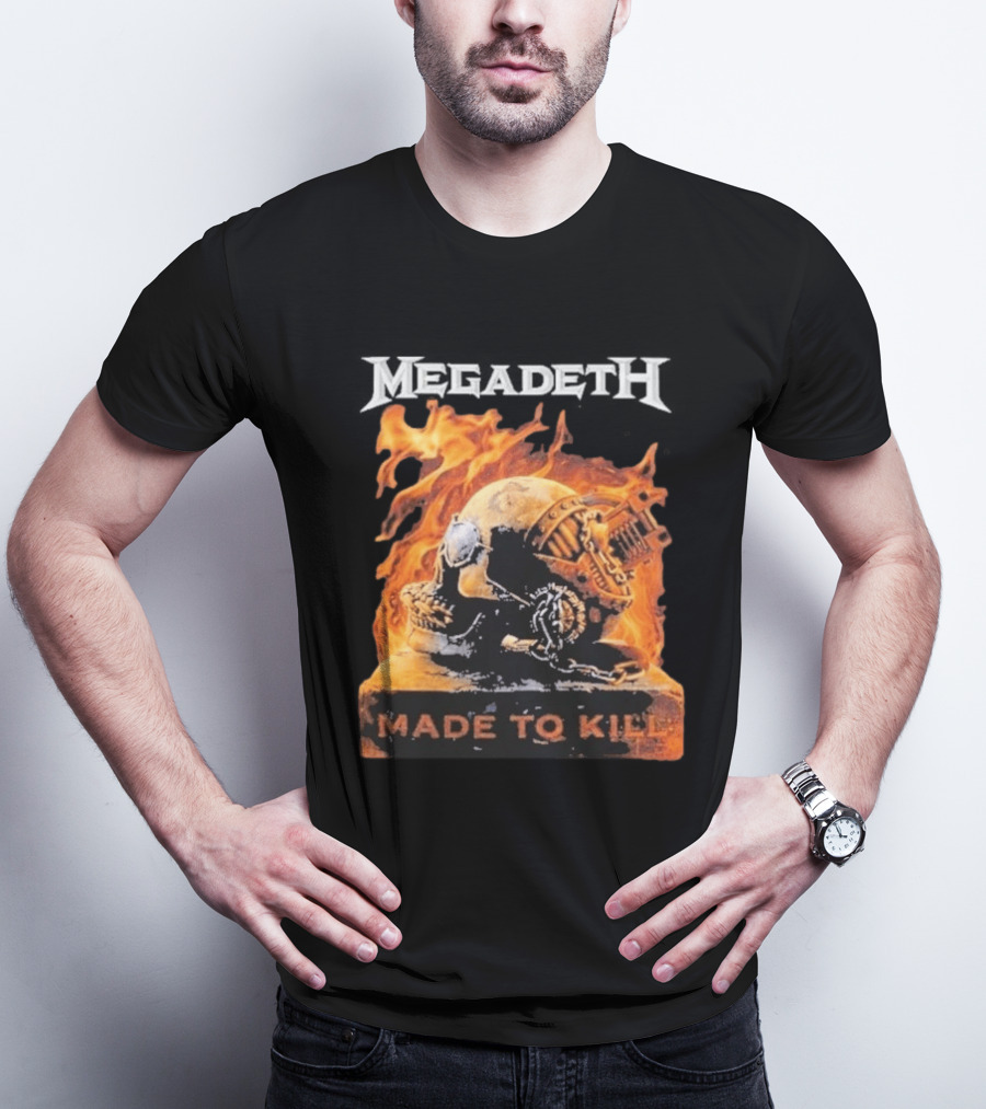 Megadeth Canada 2026 Tour Made To Kill Flaming Skull Explosion T-Shirt