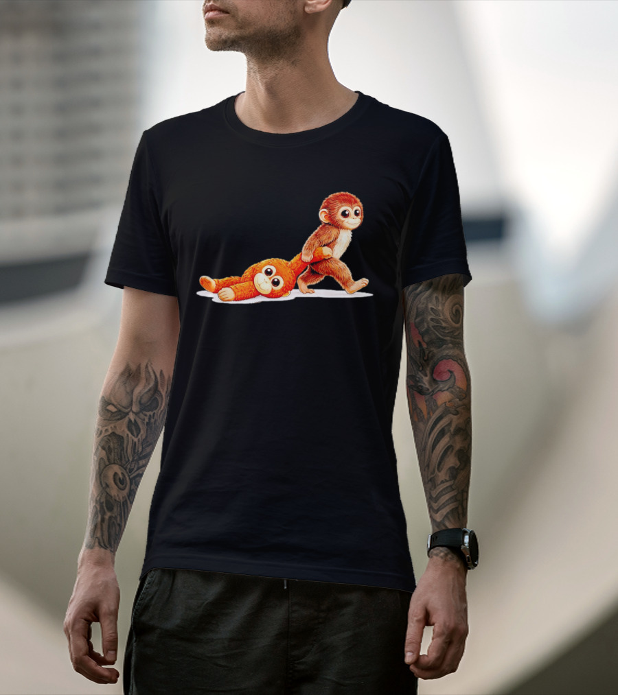 Monkey Punch Ultimately I Have To Be Brave Playful Cartoon T-Shirt