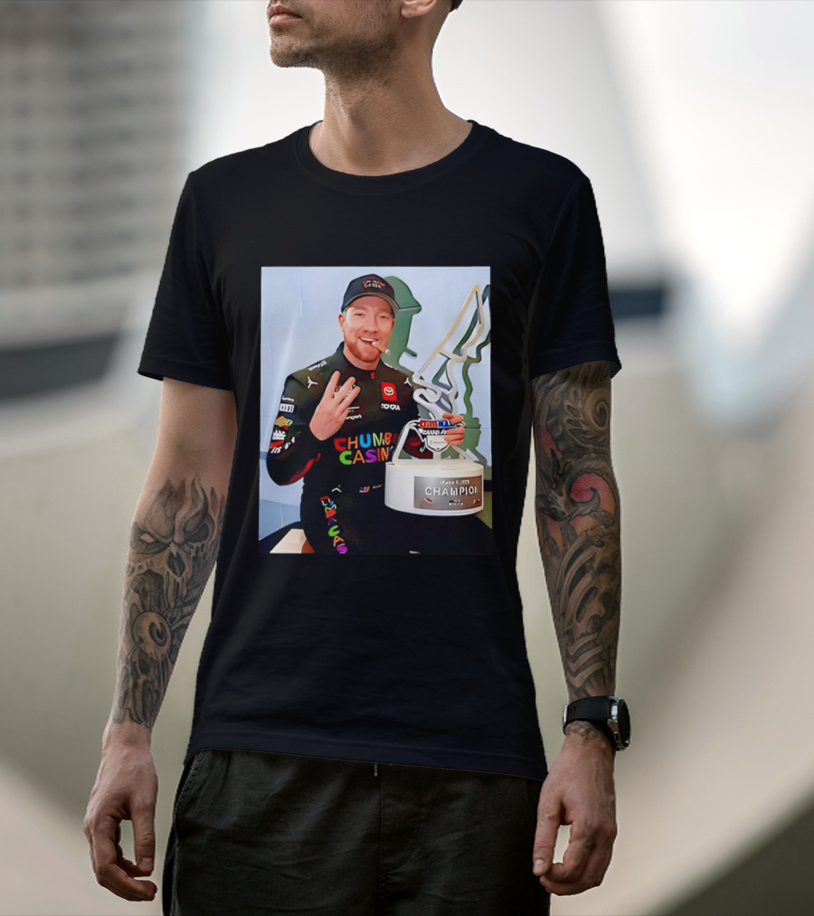Tyler Reddick Three Peat Champion Cigar Chumba Casino Racing Suit T-Shirt