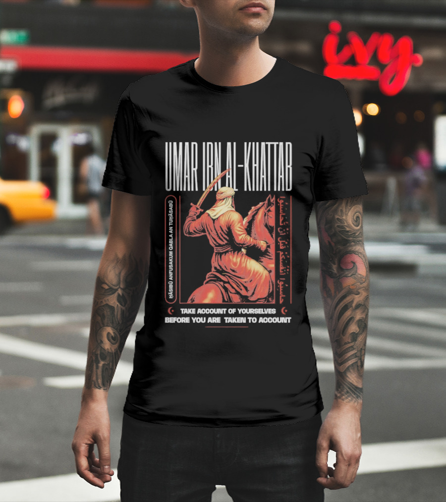 Umar Ibn Al Khattab Take Account Of Yourselves Before You Are Taken To Account Warrior Horseman T-Shirt