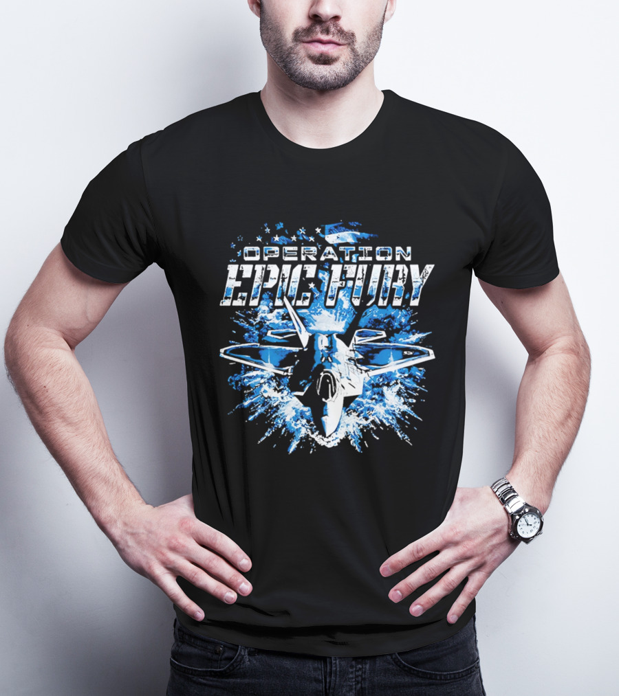 Operation Epic Fury F 22 Jet Explosion T-Shirt