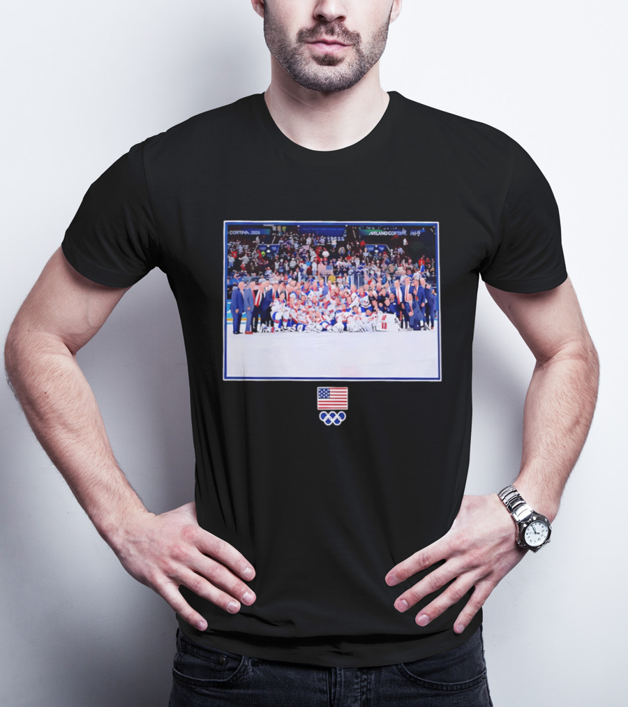 US Men's Olympic Hockey Team Cortina Milano Winter Games Victory T-Shirt