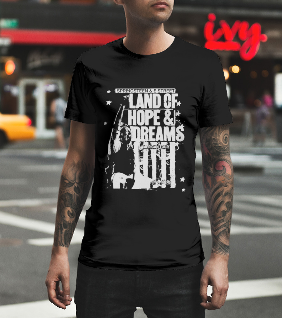 Bruce Springsteen Land Of Hope And Dreams American Tour 2026 Stars Guitarist T-Shirt