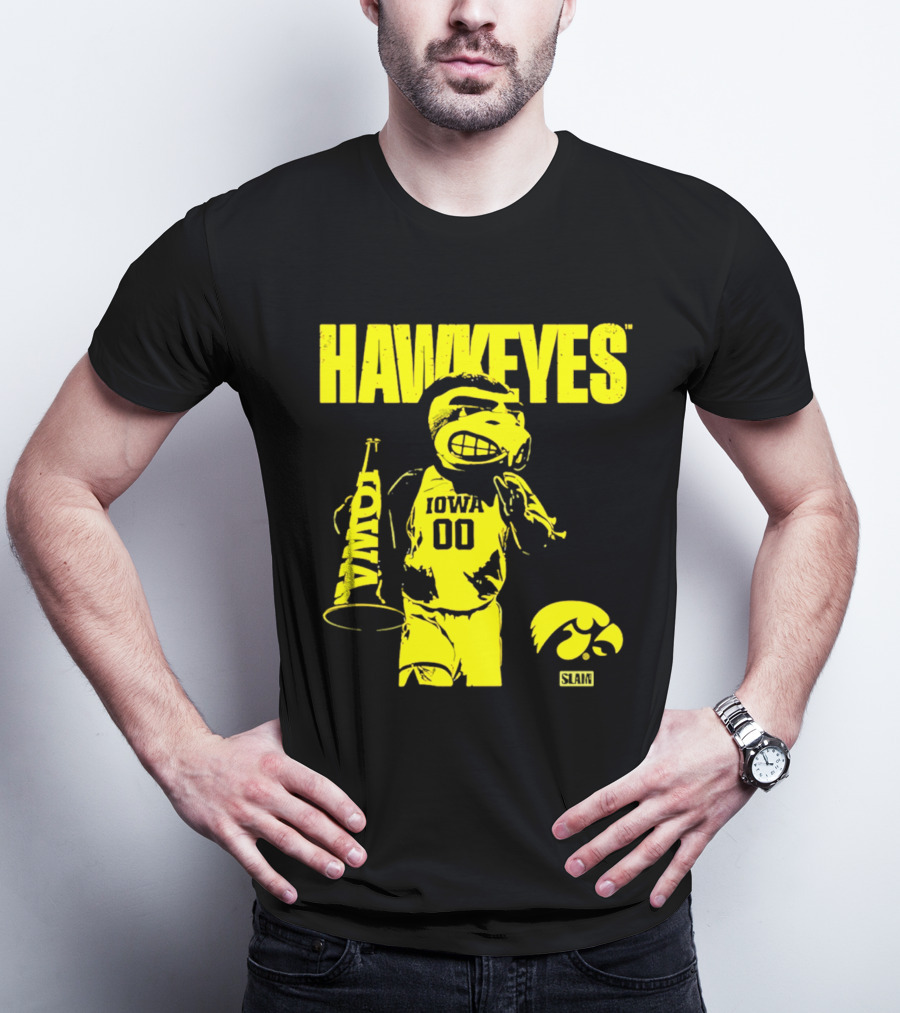 Iowa Hawkeyes Mode Slam Vintage Mascot Basketball 00 T-Shirt