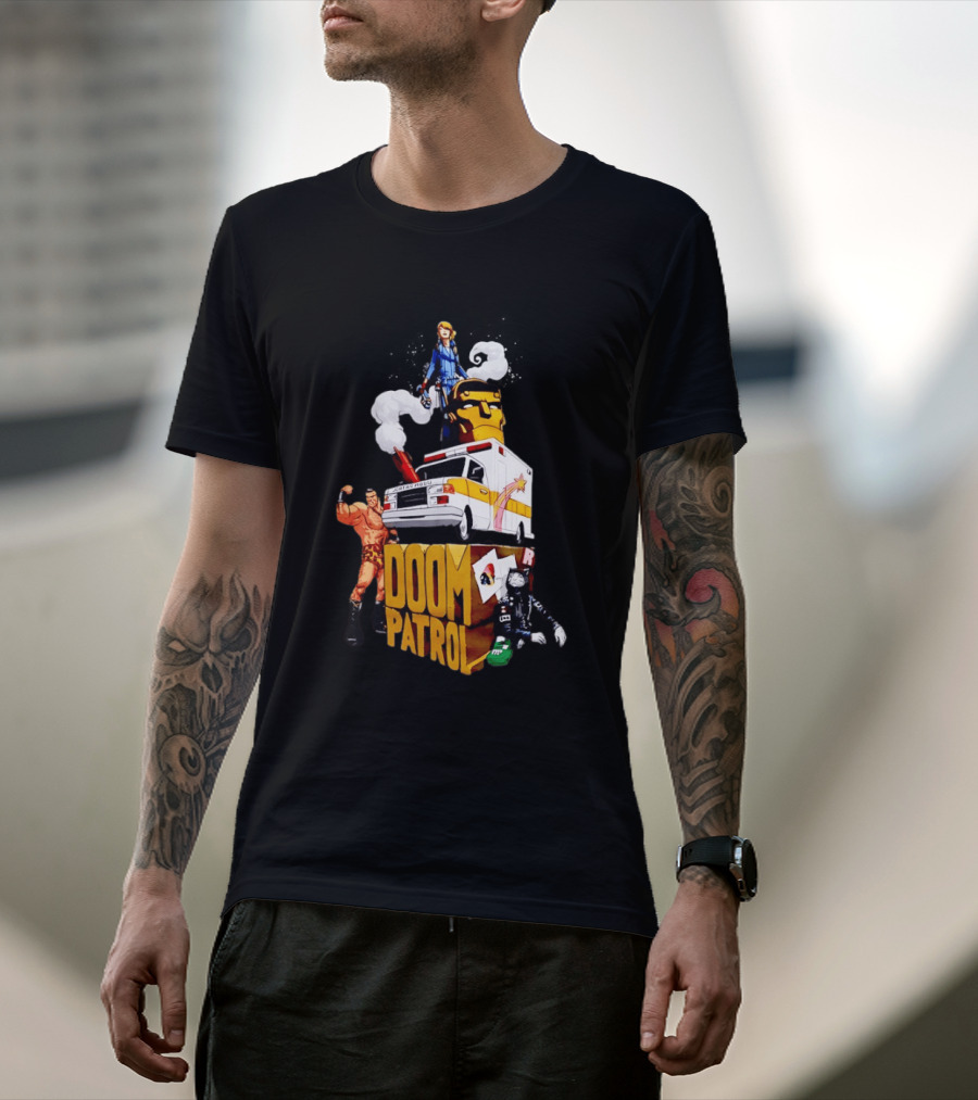Doom Patrol DC's Young Animal Robotman Negative Man Team Ambulance T-Shirt