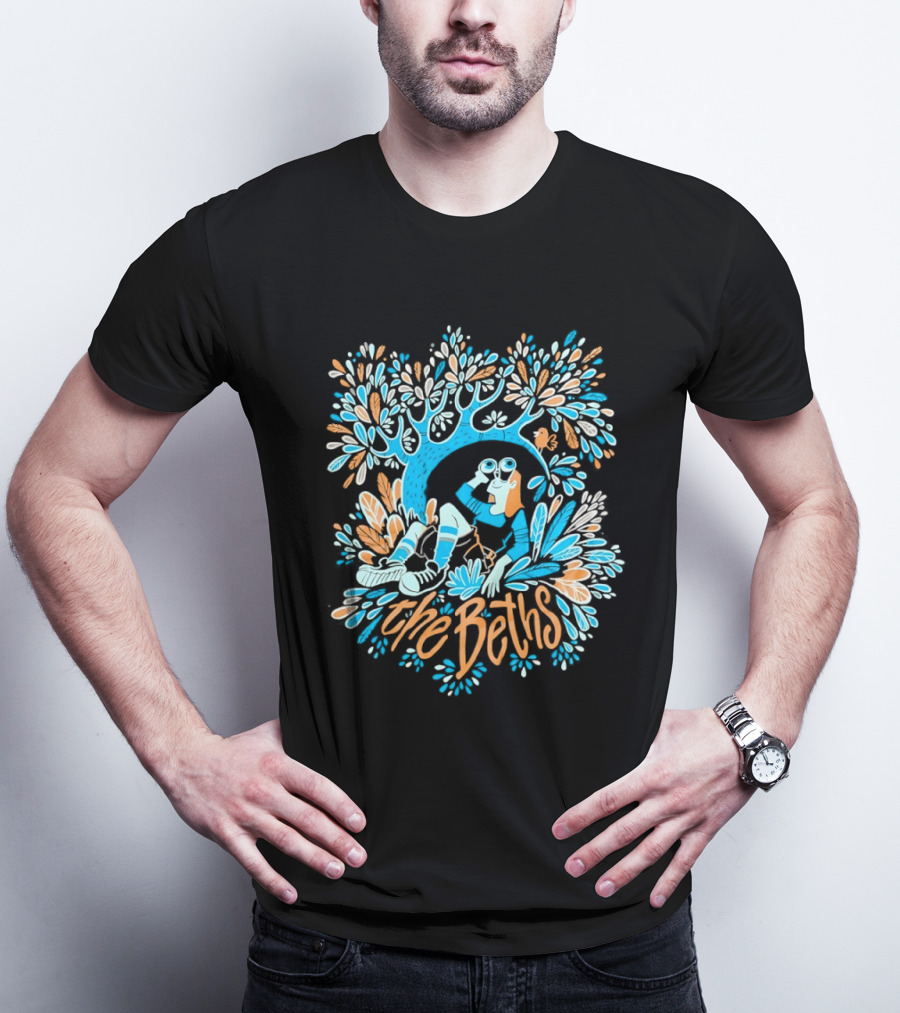 The Beths Bird Er Tree And Binoculars Scene T-Shirt