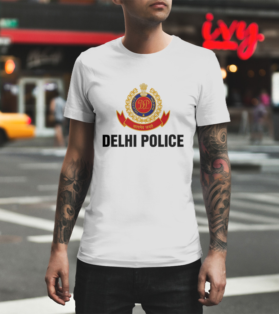 DELHI POLICE Satyamev Jayate Seal T-Shirt