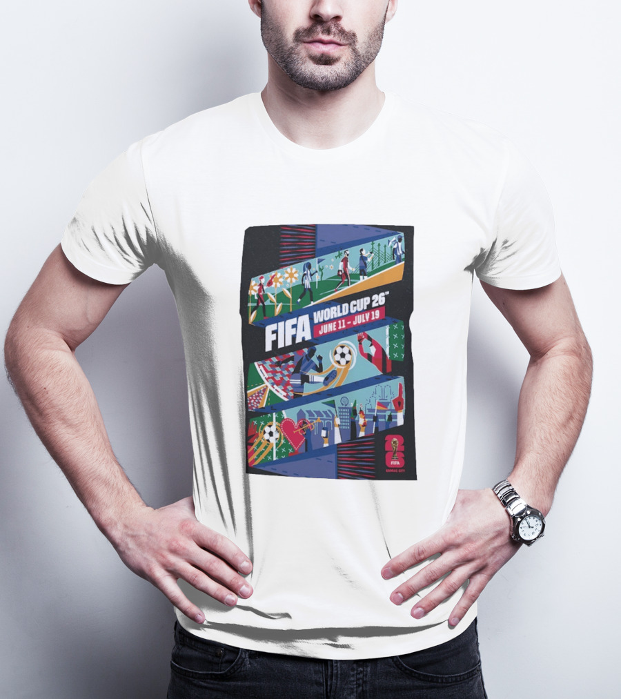FIFA World Cup 2026 Kansas City June 11 July 19 Soccer Celebration T-Shirt