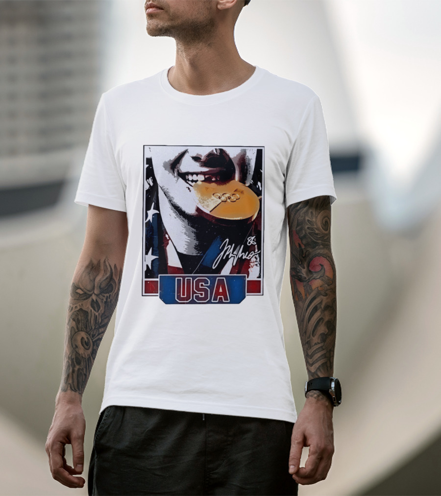 USA Gold Medal Hockey Jack Hughes Autograph 88 T-Shirt
