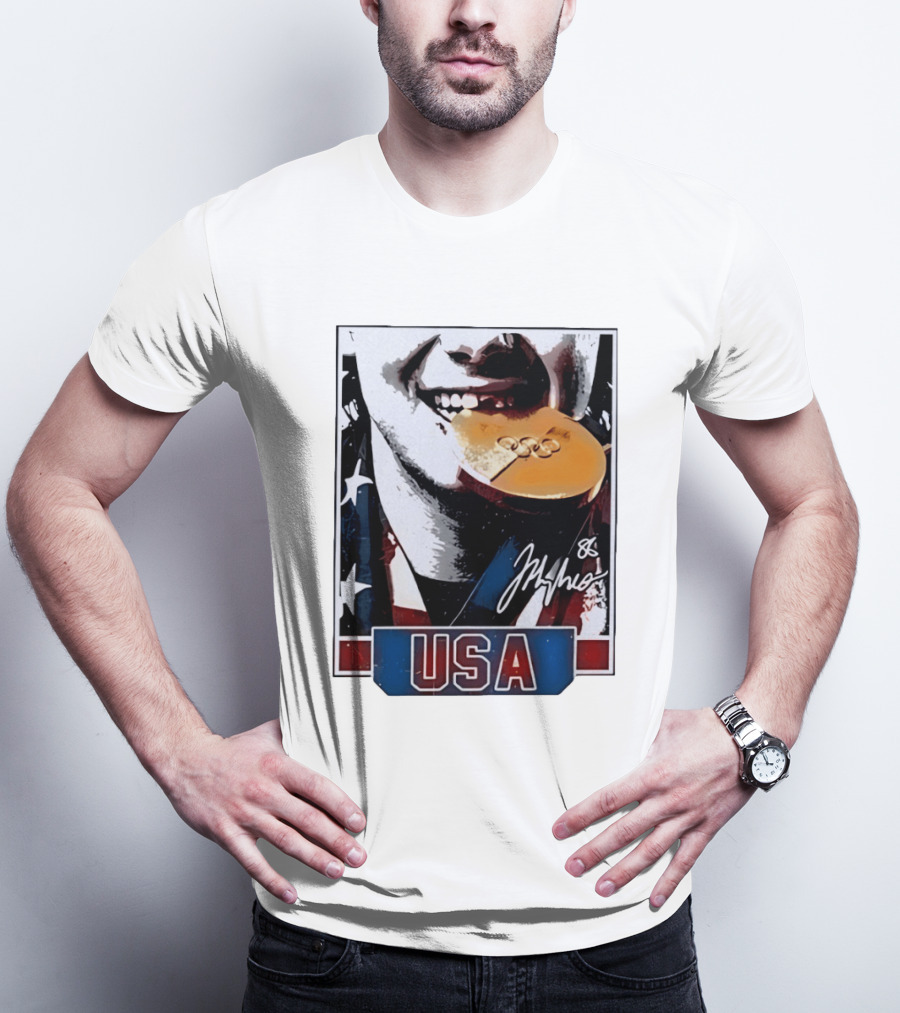 USA Gold Medal Hockey Jack Hughes Autograph 88 T-Shirt