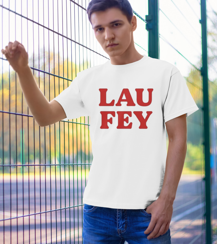 Laufey Music LAU FEY Text Bold Red Styling T-Shirt