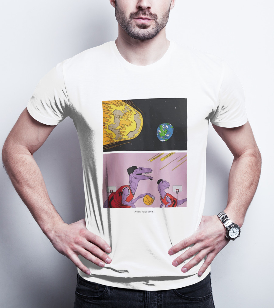 LeBron James Raptors Dinosaurs Meteor Basketball 2018 T-Shirt
