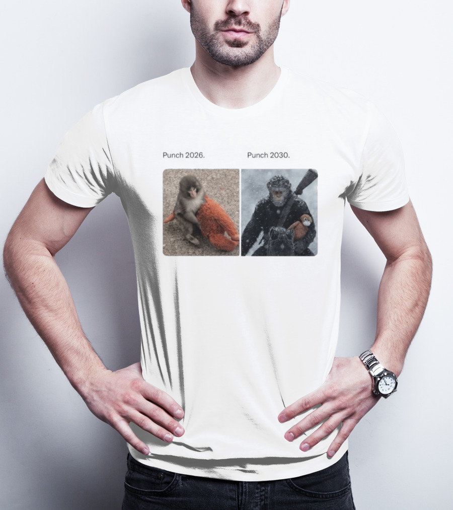 Monkey Punch 2026 X Punch 2030 Snowy Monkey Warrior With Red Toy Baton T-Shirt