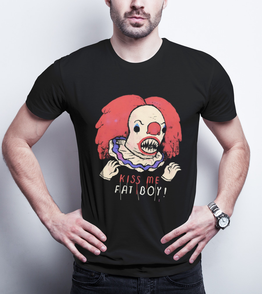 Clown Kiss Me Fat Boy Red Hair Creepy T-Shirt
