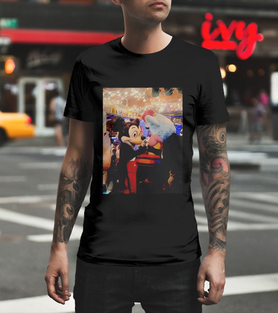 Mickey Mouse And Chuck E Cheese Iconic Meeting T-Shirt