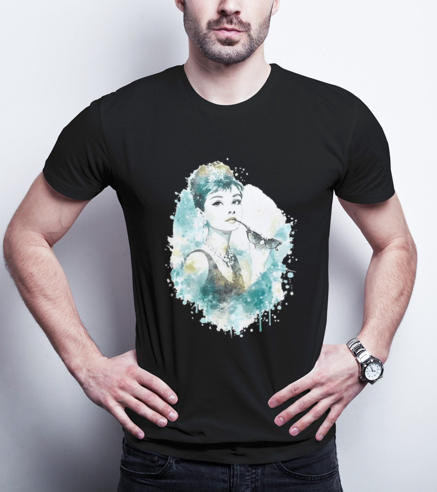 Mrs. Hepburn Watercolour Painting Aesthetic T-Shirt