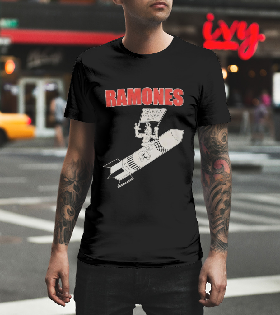 Ramones Gabba Gabba Hey USS Rocket Punk T-Shirt