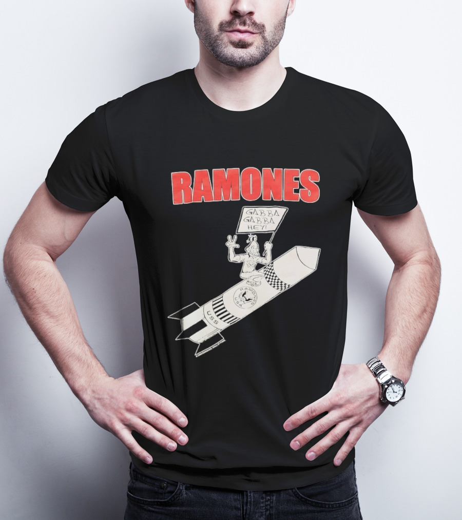 Ramones Gabba Gabba Hey USS Rocket Punk T-Shirt
