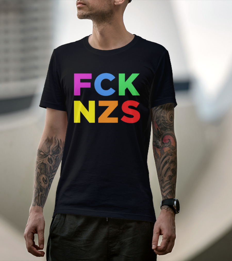 FCK NZS Rainbow Bold Block Letters T-Shirt