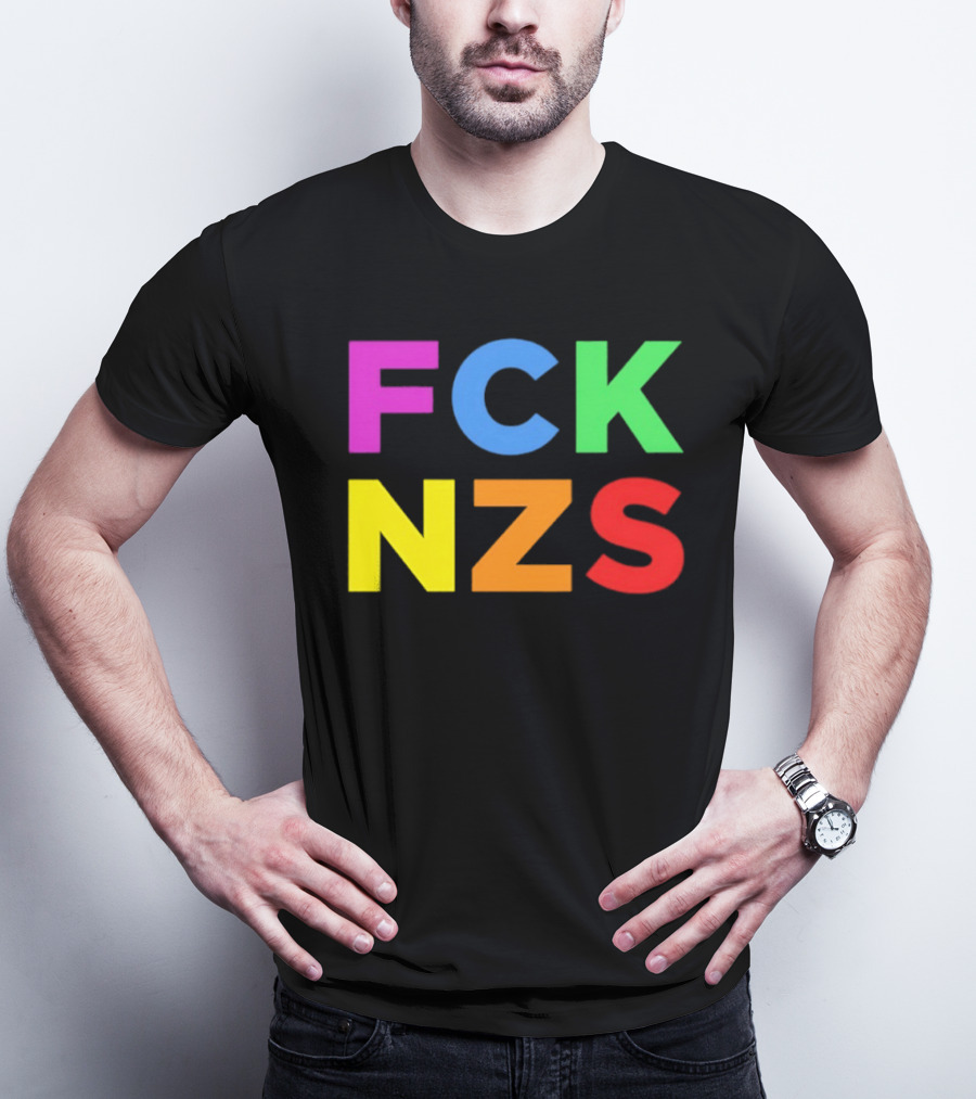 FCK NZS Rainbow Bold Block Letters T-Shirt