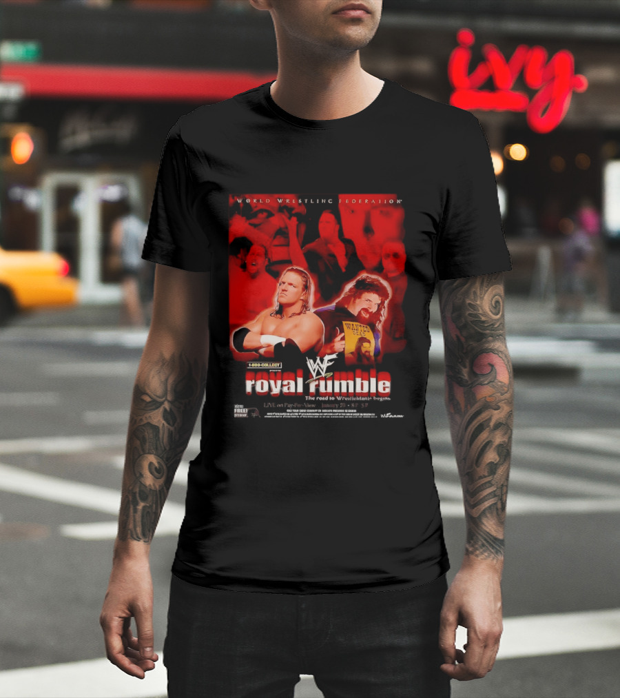 WWF Royal Rumble Wrestling Federation 1 800 COLLECT Wanted Dead T-Shirt